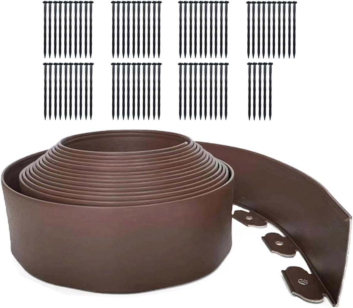 49FT Landscape Edging No Dig, 4 in Tall Garden Edging Borders with 75 ...