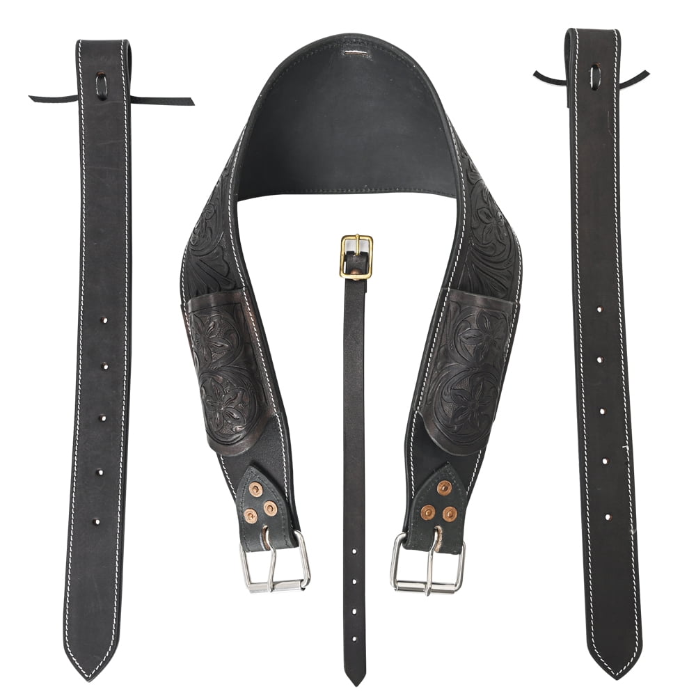 Comfytack Horse Saddle Flank Cinch Girth Handtooled Leather W/ Billets ...