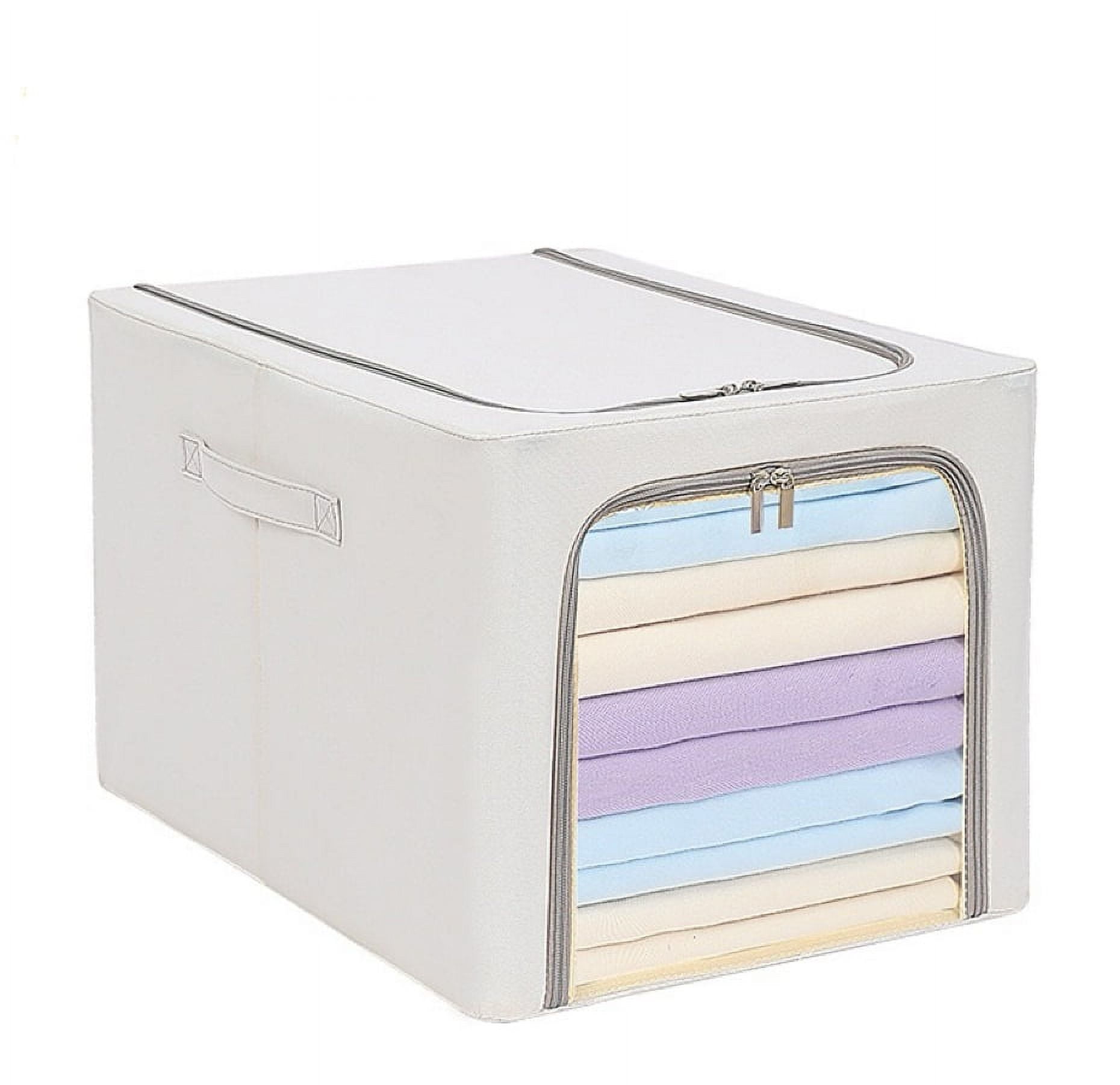 49L Organizer/Bins, 100% Linen Sturdy Stackable Foldable Clothing ...