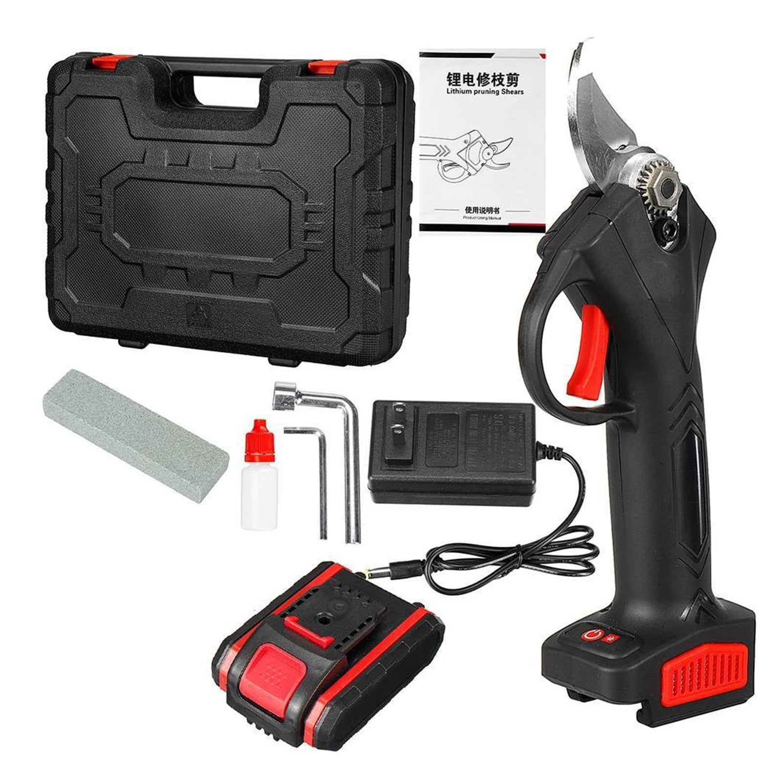 49MM Electric Cordless Pruner With 2PC 20000mAh Lithium-ion Battery Pruning Shear Efficient ...