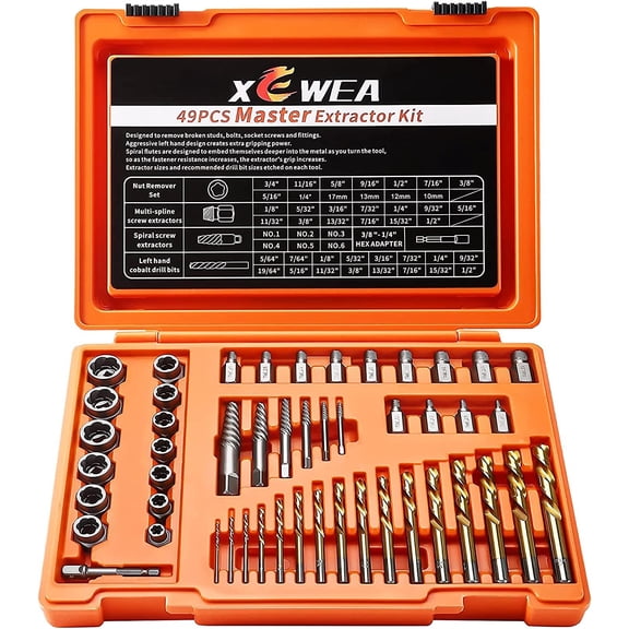 Left Handed Drill Bit And Extractor Set