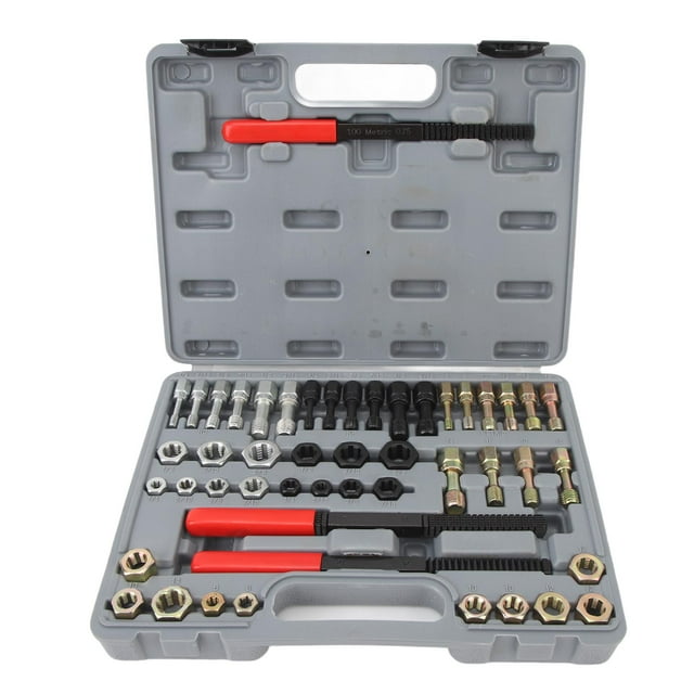 49PCS Thread Repair Thread Chaser Tool Set Metric Bolt Restorer File ...