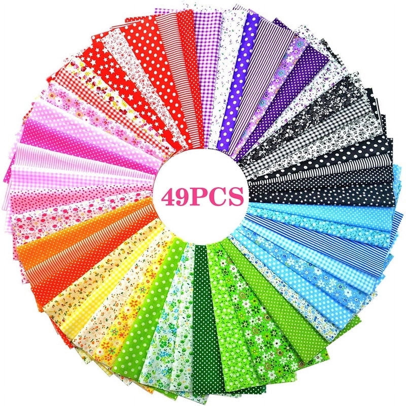 49Pcs 9.8"x9.8" Quilting Cotton Fabric Squares Quilting Supplies Multi ...