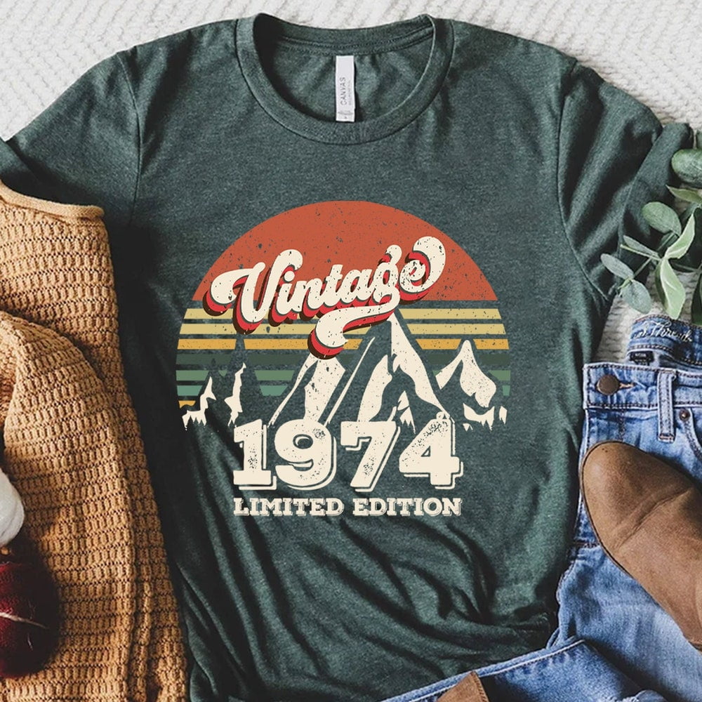 49Th Birthday Shirt,Vintage 1974 Shirt,49Th Birthday Gift For Women ...