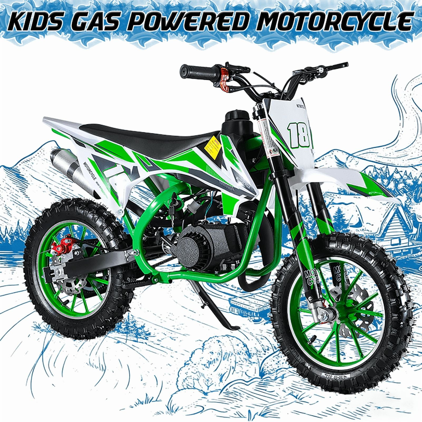 49cc 2-Stroke Dirt Bike Gas for Kids | Mini Bike | Pocket Motor & Power ...