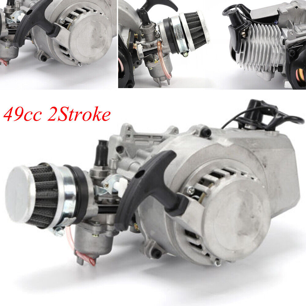 Aiqidi 49CC Engine 2 Stroke Pull Start Single Cylinder Air-cooled Motor ...