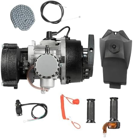 49cc 2-Stroke Engine Motor Kit, Gas Powerd Pull Start Engine Motor Gear ...