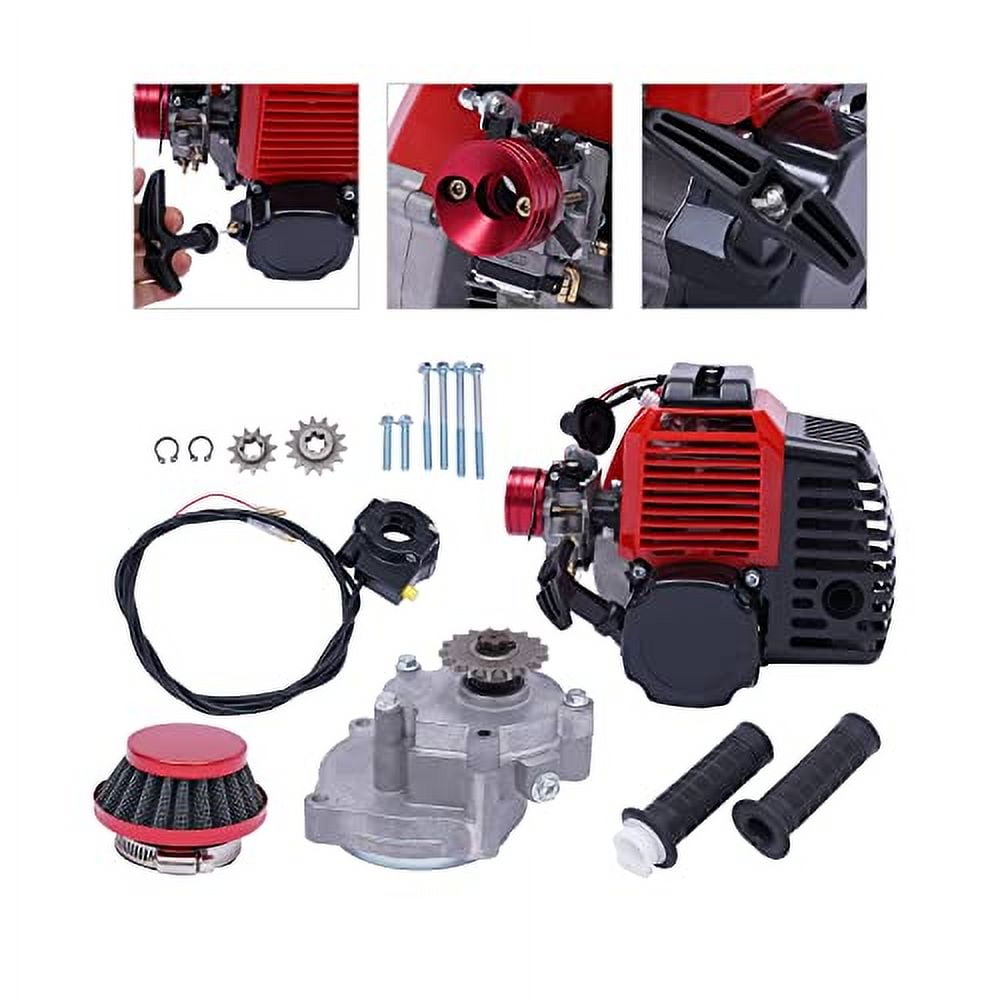 49cc 2 Stroke Engine Motor Kit Pull Start Mini Dirt Bike Pocket Bike ...