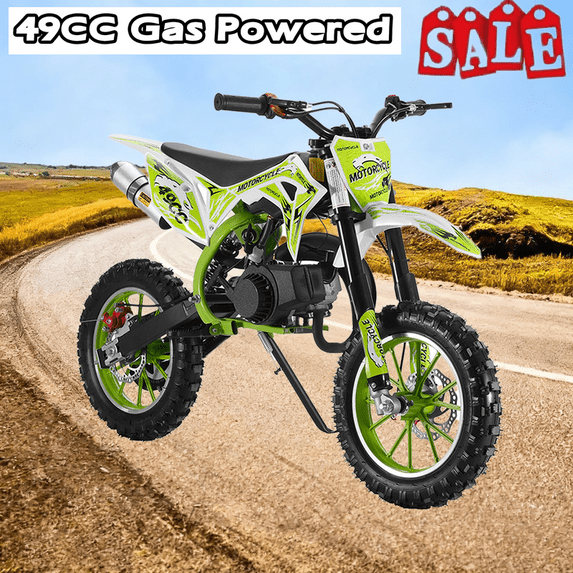 49cc 2-Stroke Upgraded Kids Dirt Bike, Gas Power Motocross, Off Road Mini Motorcycle, Children ...