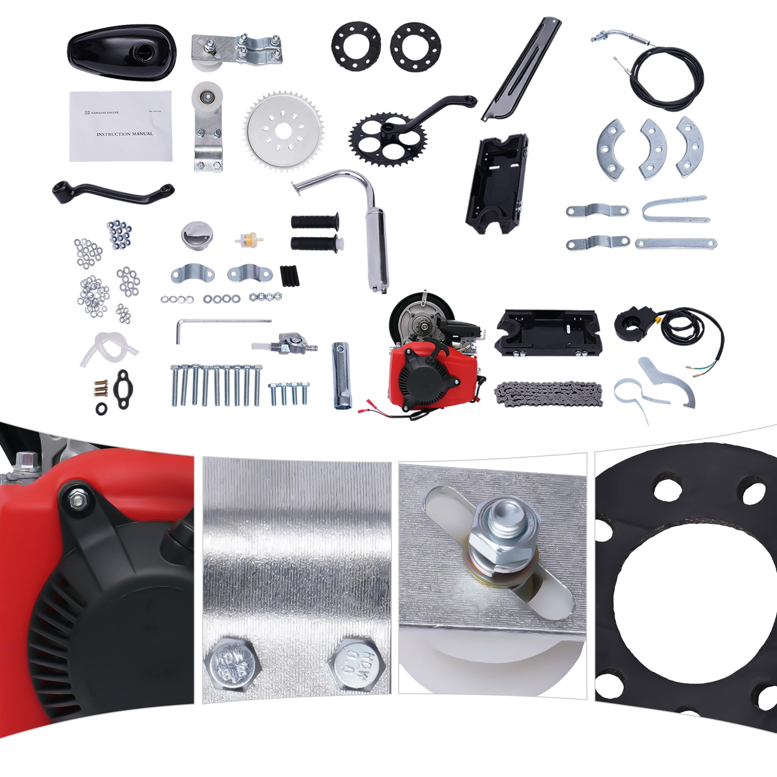 49cc 4-Stroke Bike Engine Motor Kit – Air-Cooled OHV, Pull Start Petrol ...