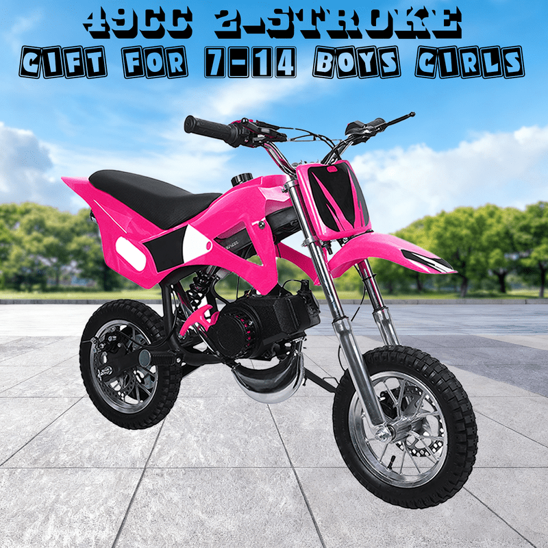 49cc Kids Dirt Bike Gas-Powered, 25 MPH Off-Road Motorcycle for Children Ages 6-12, High-Speed 2 ...