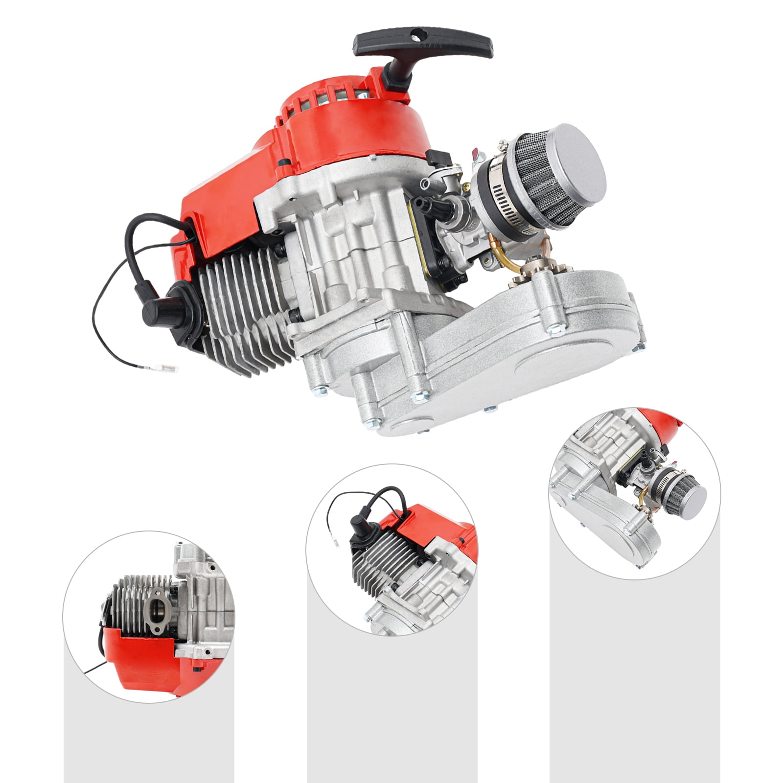 49cc Motor Engine - 2-Stroke Aluminum Engine with Air Cooling System ...