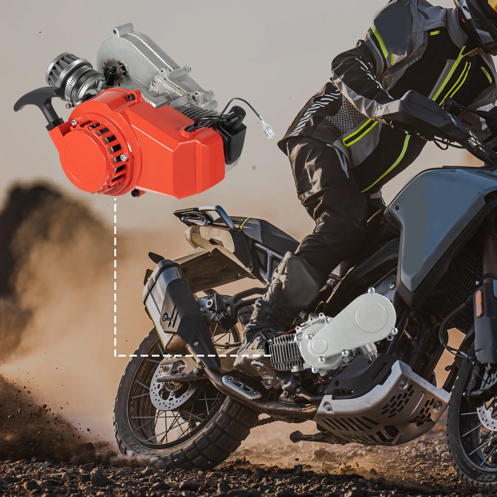 49cc Off-Road Engine 2 Stroke Air-Cooling Mini Bike Engine Single ...