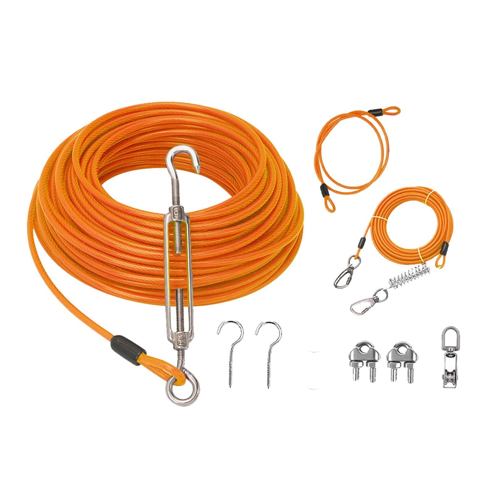 49ft Dog Tie Out Cable Portable Heavy Duty Rustproof for Parks Yard ...