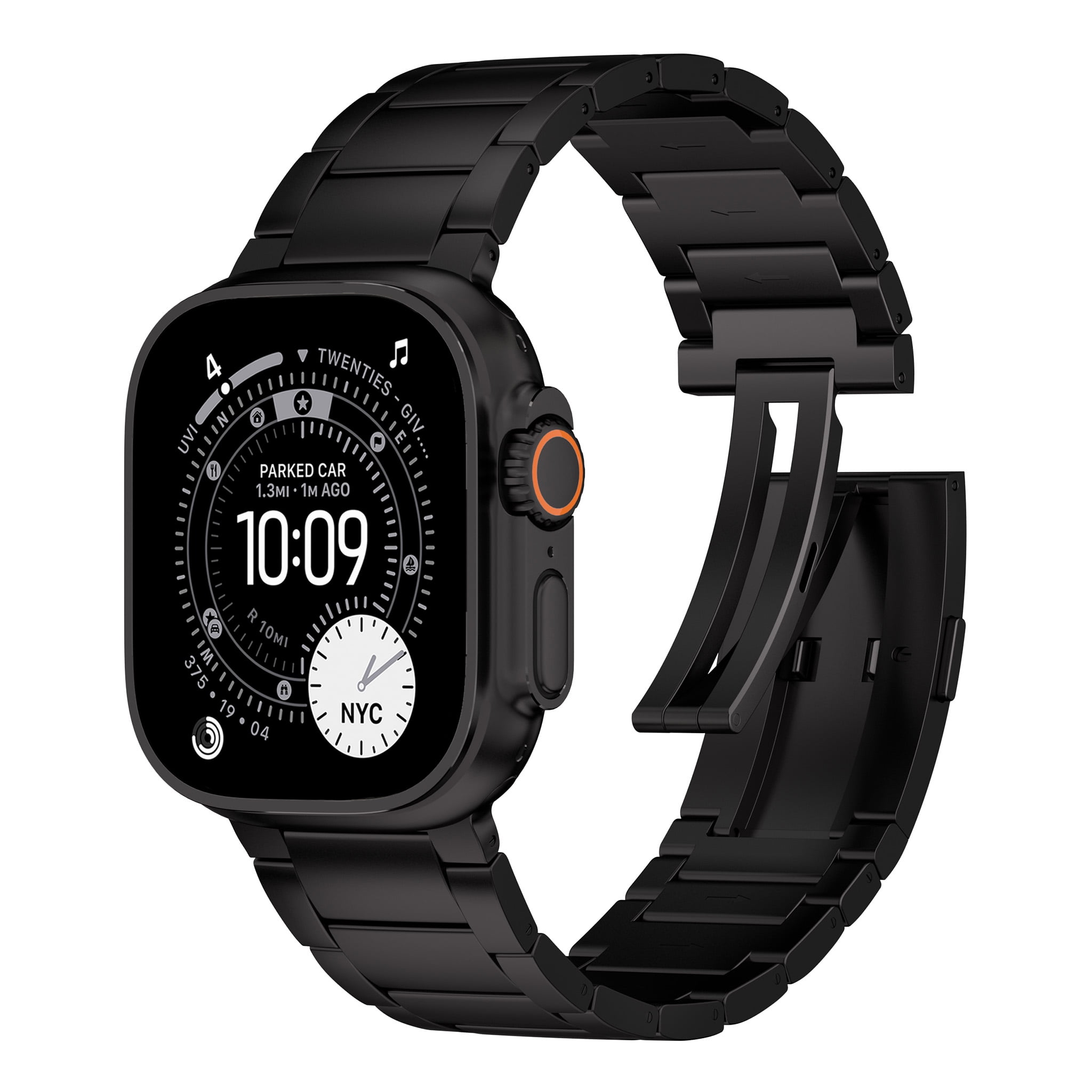49mm Black Titanium Band for Apple Watch Ultra 2 & 1 - Upgraded Folding ...