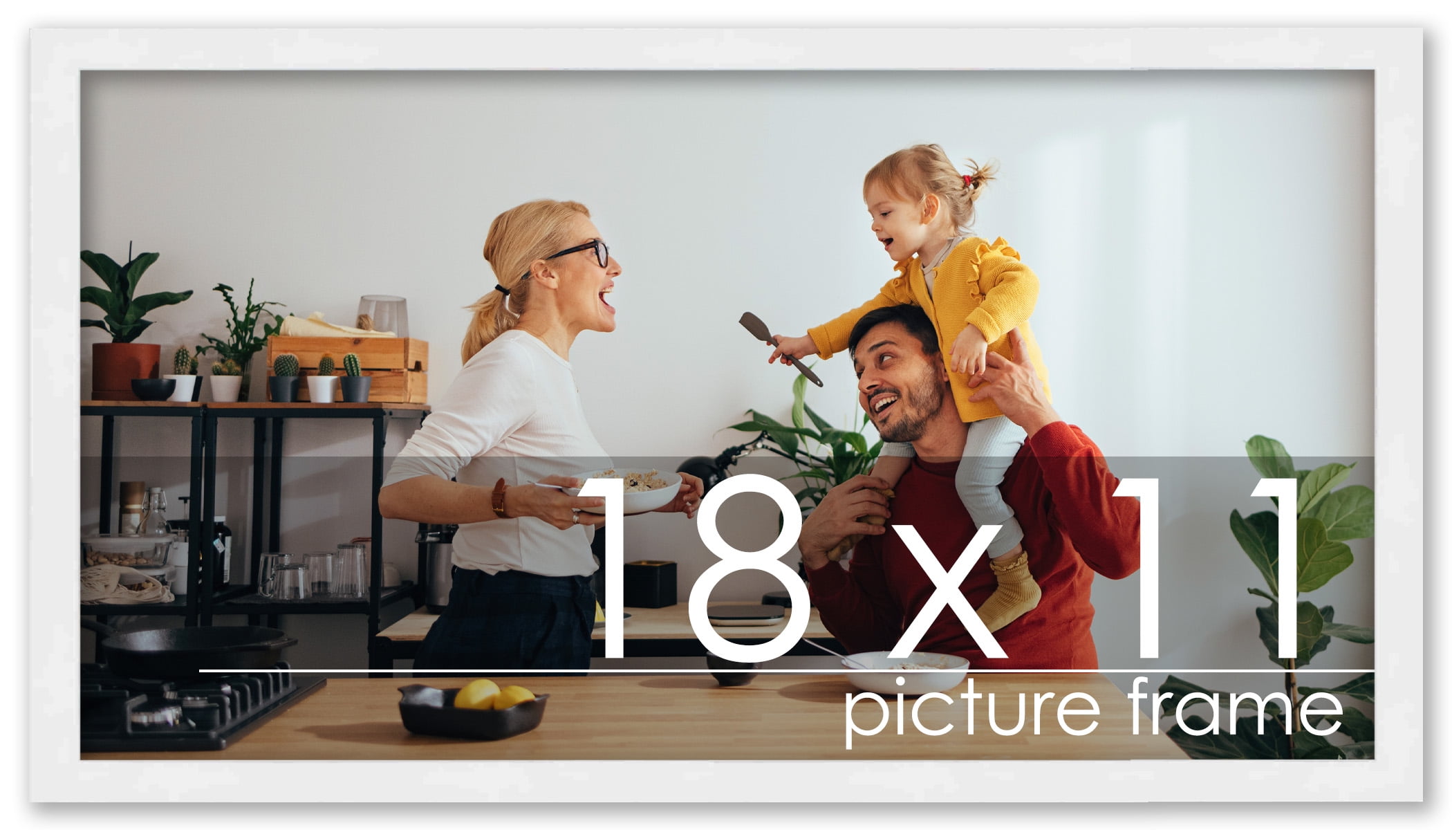 18x11 White Wood Picture Frame - UV Acrylic, Foam Board Backing ...