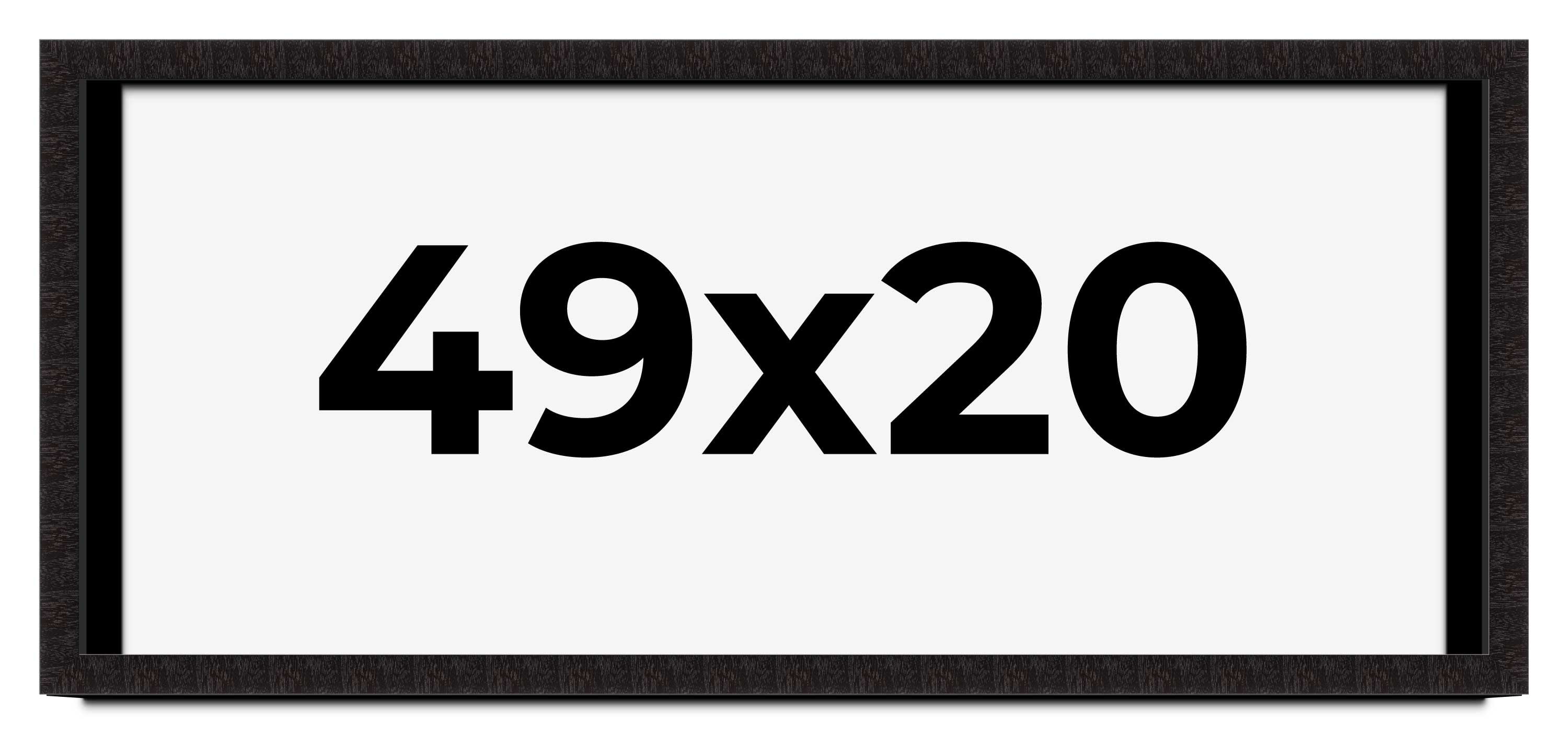 49x20 Shadow Box Black Solid Wood Display Picture Frame | 1 Inch Rabbet ...