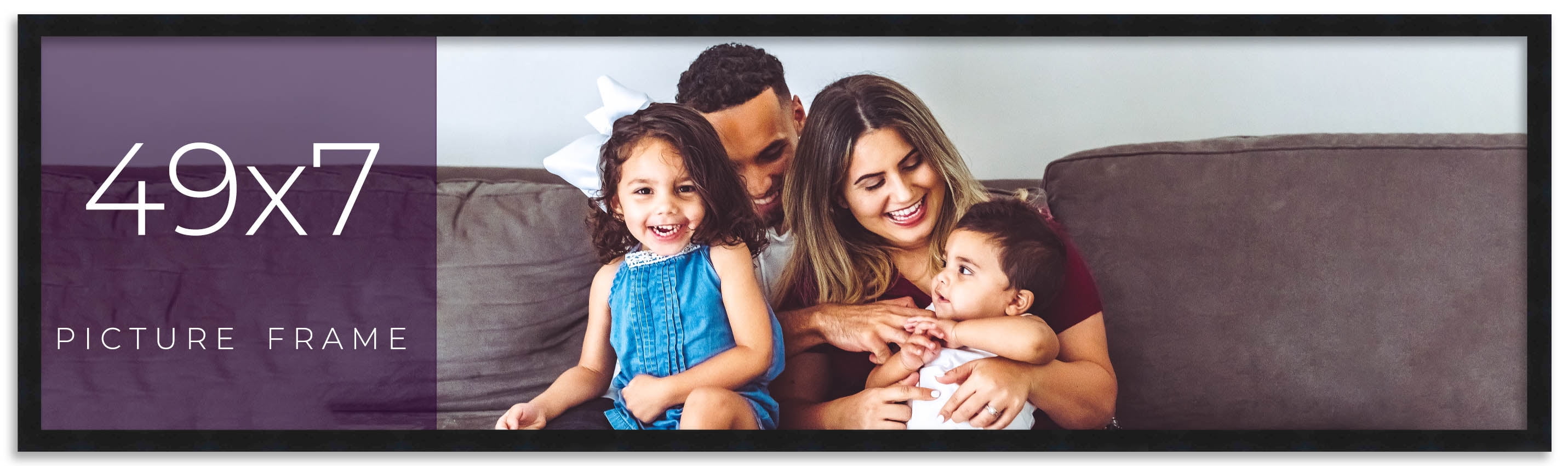 49x7 Frame Black Real Wood Picture Frame Width 0.75 inches | Interior ...