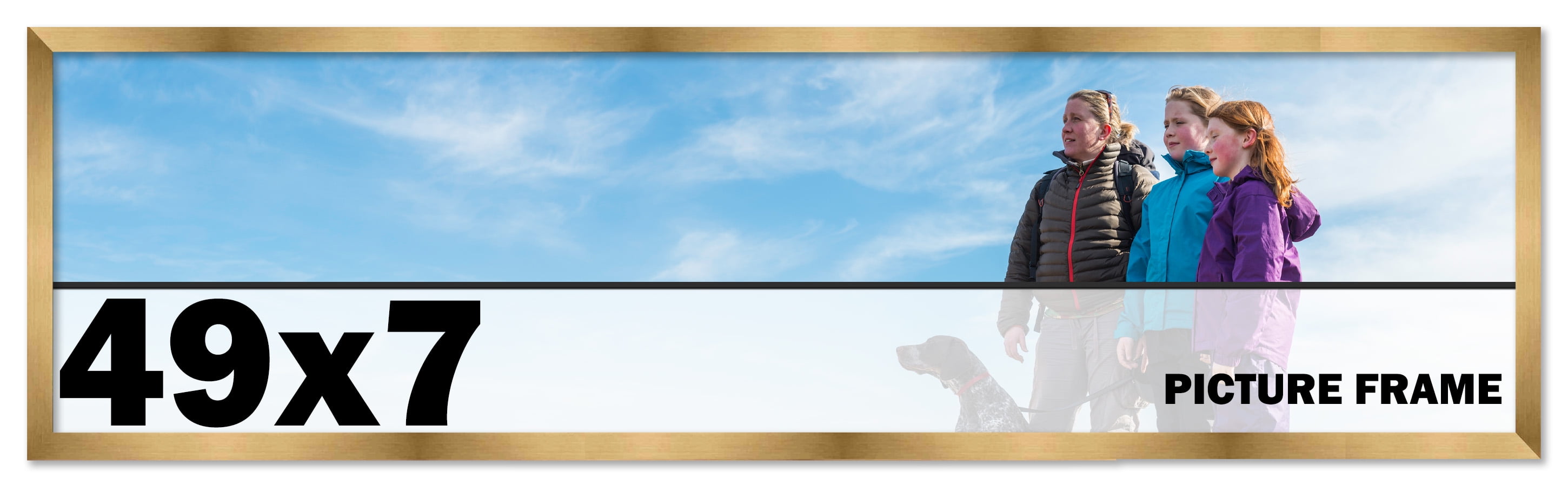 49x7 Frame Gold Bronze Modern Solid Wood Picture Frame | 0.75 Inch ...