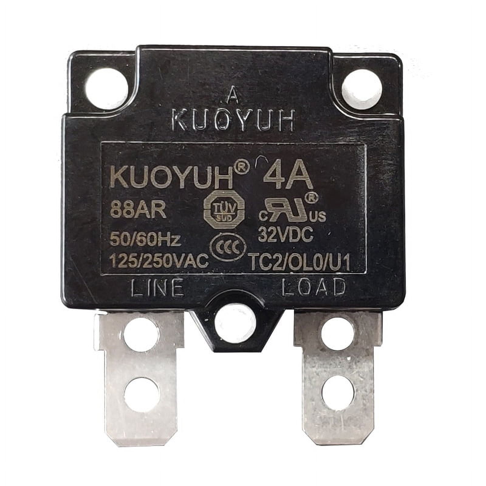 4A Circuit Breaker - KUOYUH 4 Amp 88AR Series Automatic-Reset Thermal ...