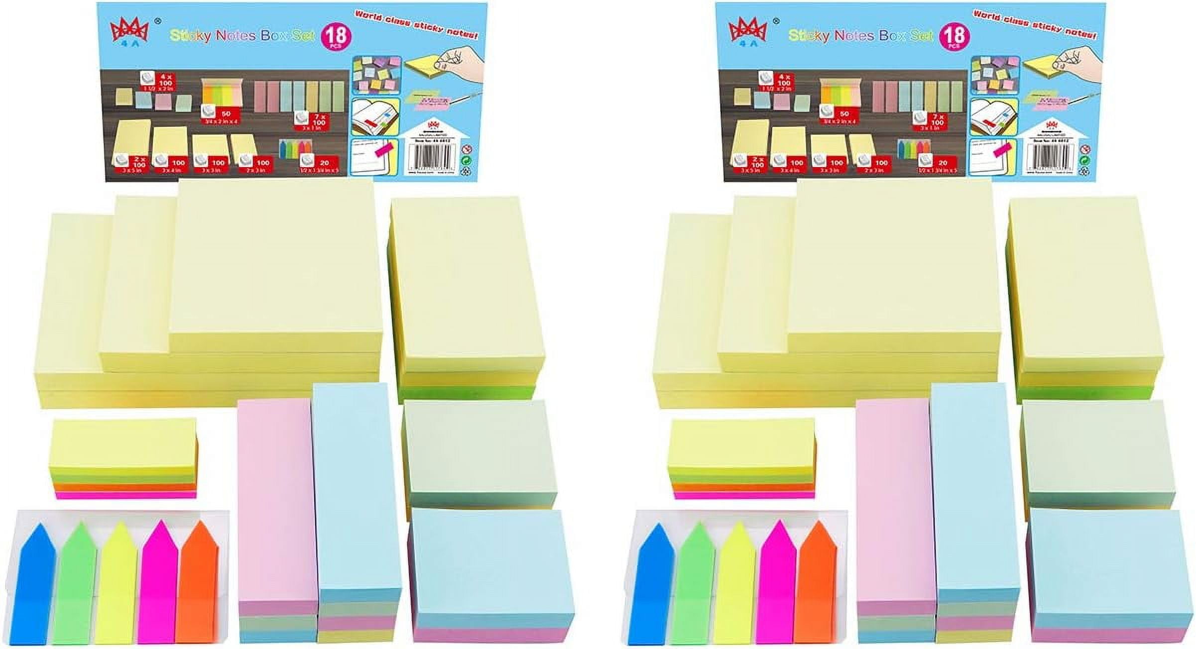 4A Sticky Notes Value Pack,Assorted The Most Commonly Used Sizes in One ...