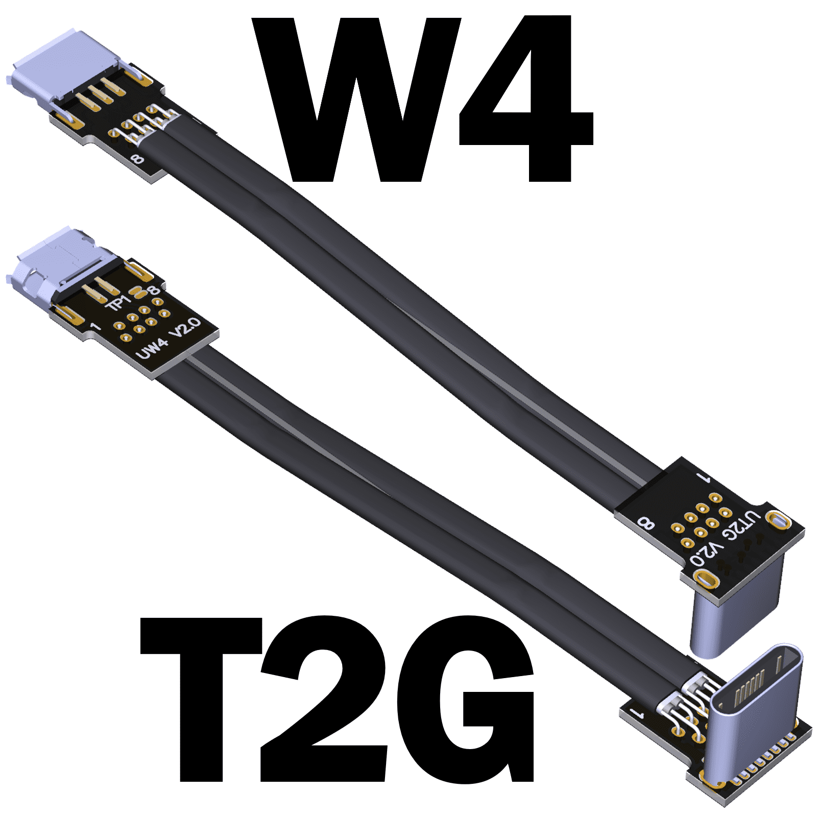 4A USB Type C To Micro B 90 Degree USB C OTG Thin Cable Ribbon Flat ...