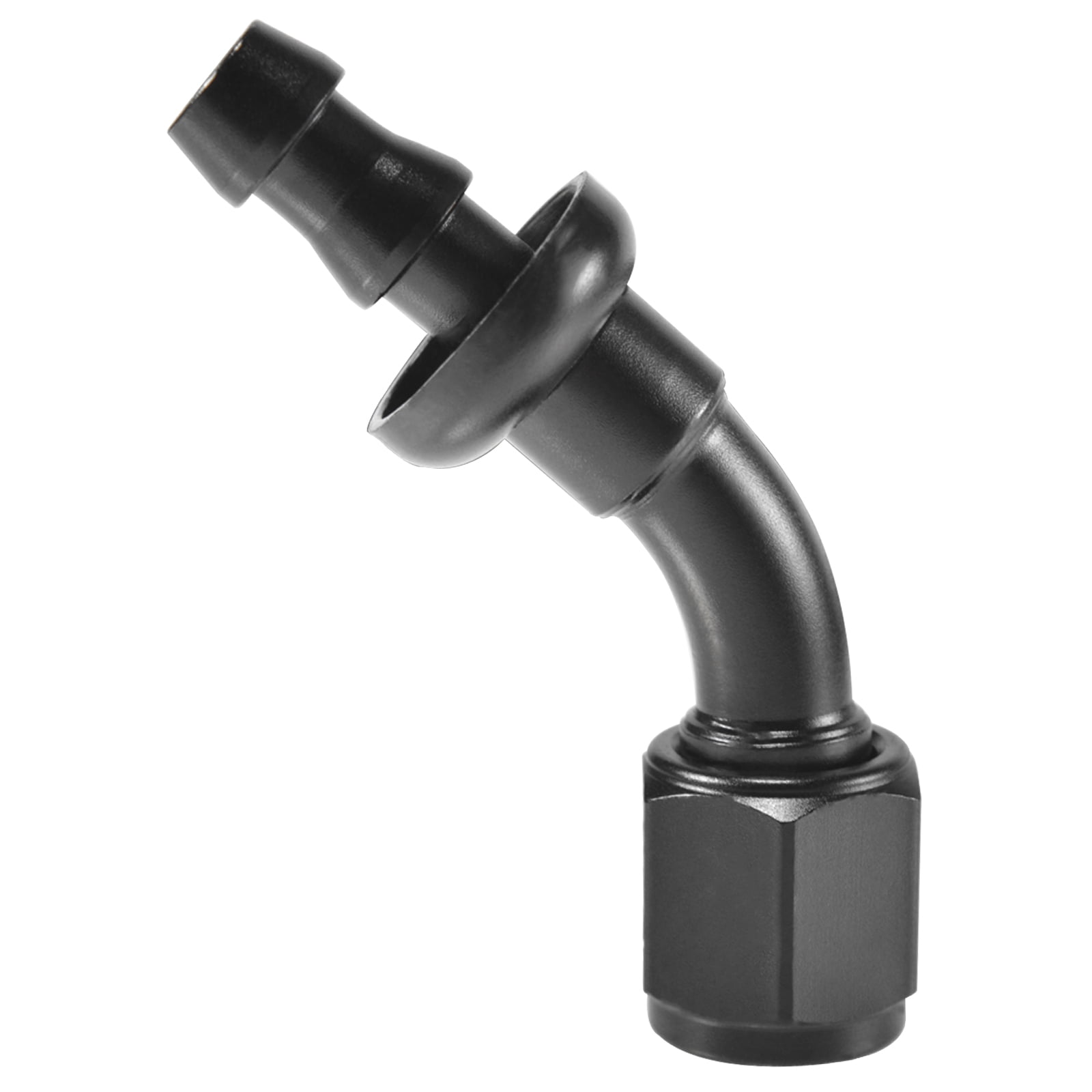 4AN 45 Degree Push Lock Hose Fitting Barb End Adapter for Rubber Fuel ...