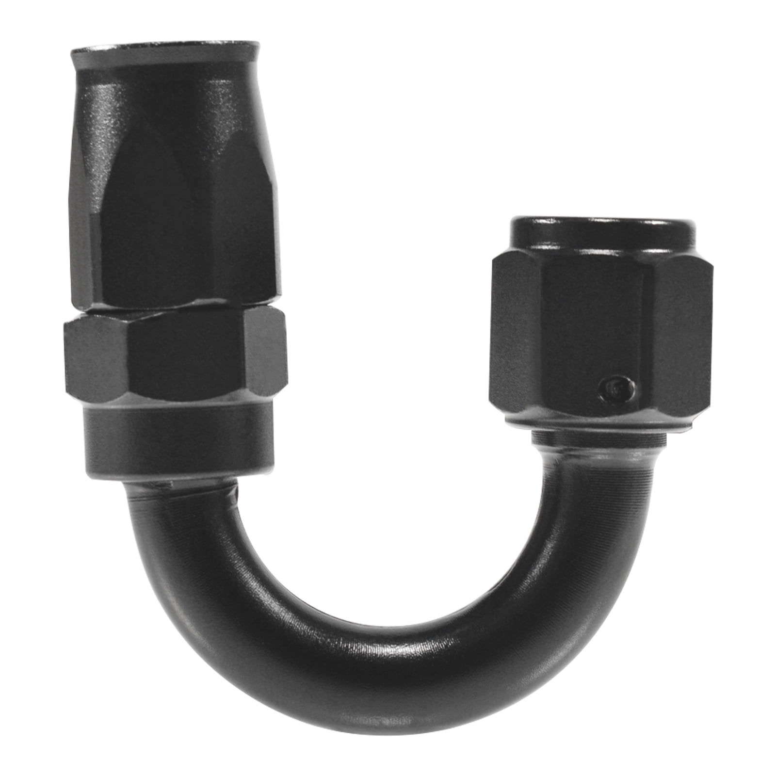 4AN Hose End Fitting 180 Degree Swivel for Braided Fuel Hose, Black ...