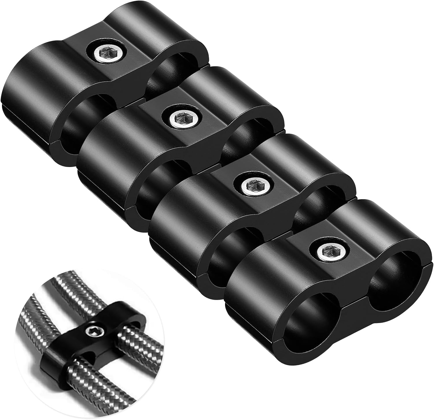 4AN Hose Separator Clamp - Fuel line Mounting Clamps,Aluminum Hose ...