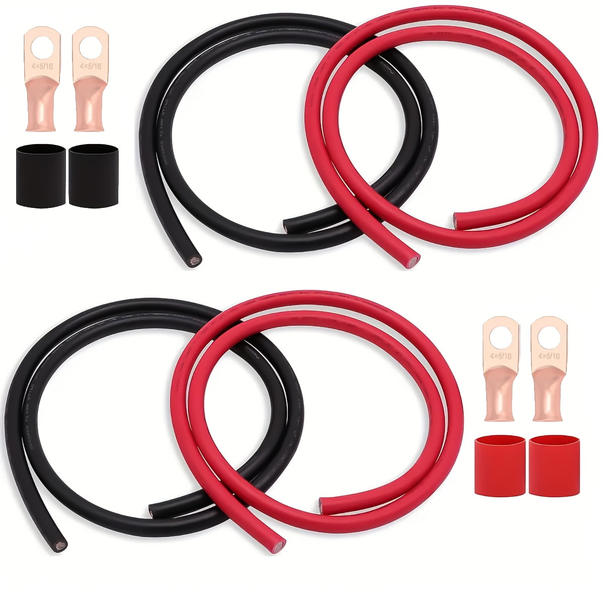 4AWG Pure Copper Inverter Cable, Quick Connect, Uncharged, with 3/8 ...