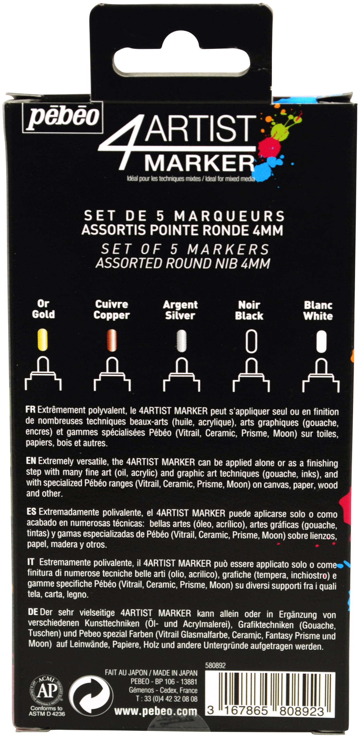 4Artist Marker Set 5/Pkg-Metal 4mm - Walmart.com