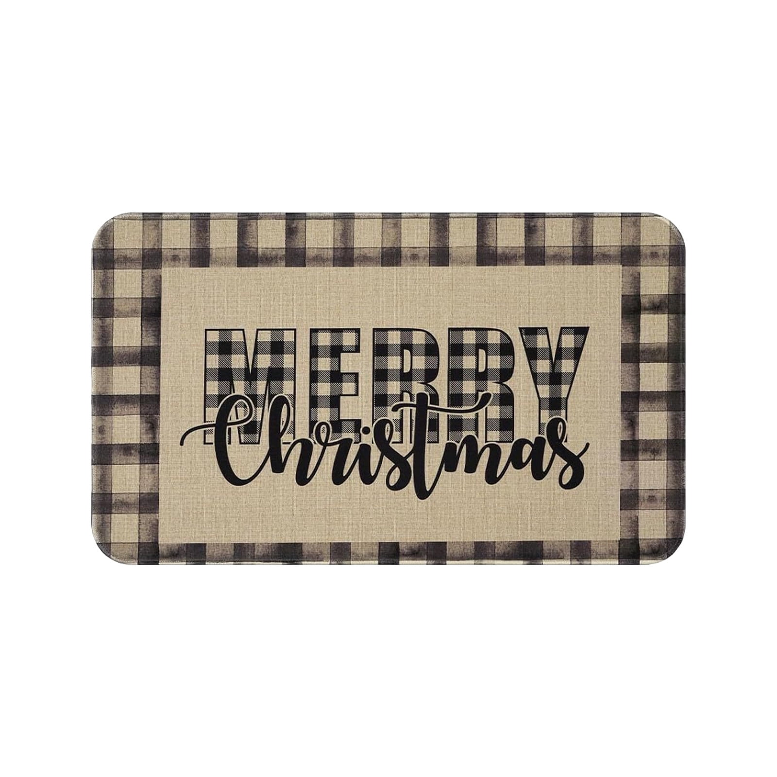4Beige 40X60Cm Christmas Doormat, Patterned Absorbent Rug For Entryway ...