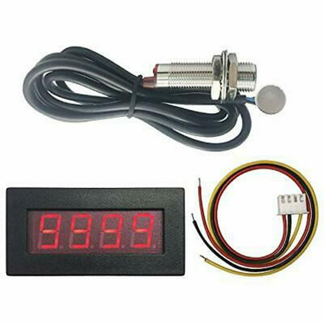 4Bit Digital LED Tachometer RPM Speed Meter+Hall Proximity Switch ...