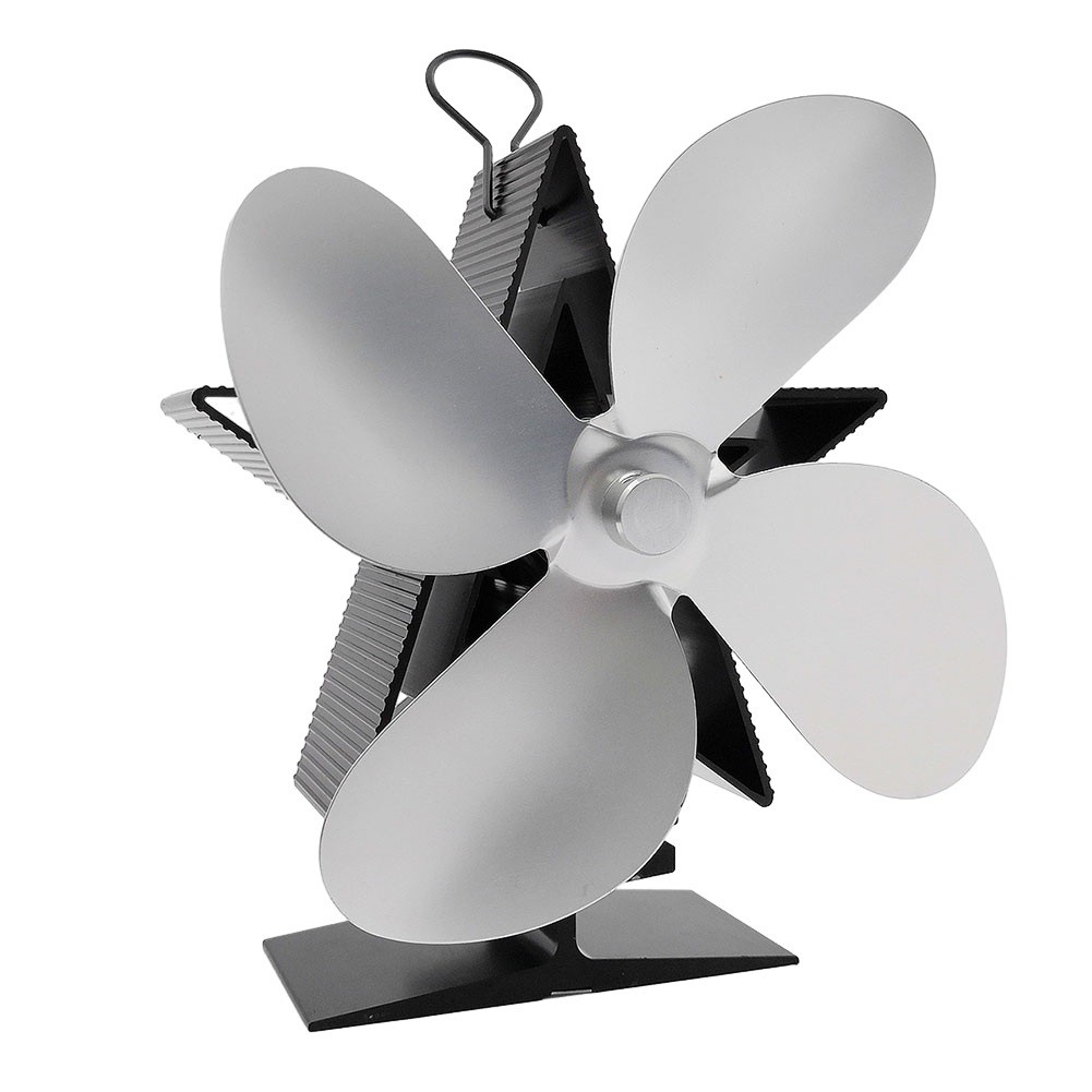 4Blade Silent Circulation Wood Burning Real Hot Power Fireplace Fan ...