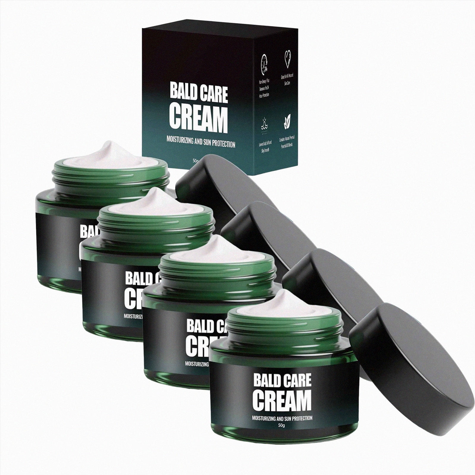 4Box Bald Moisturizing Scalp Cream, Bald Head Care Regime, Condition ...