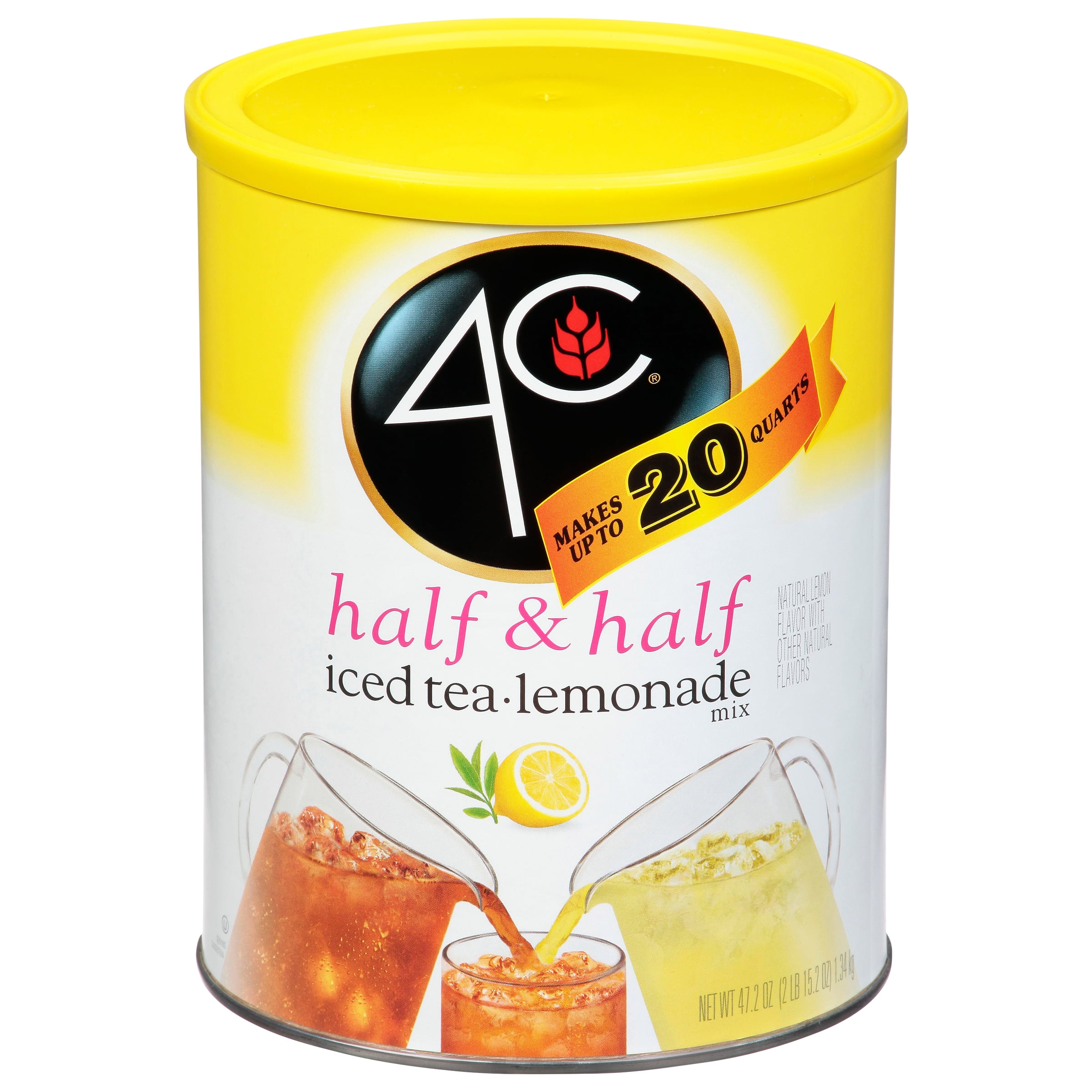 4C Iced Tea Lemonade Mix 50.2 Oz, Makes 20 Quarts, Includes Free Scoop ...