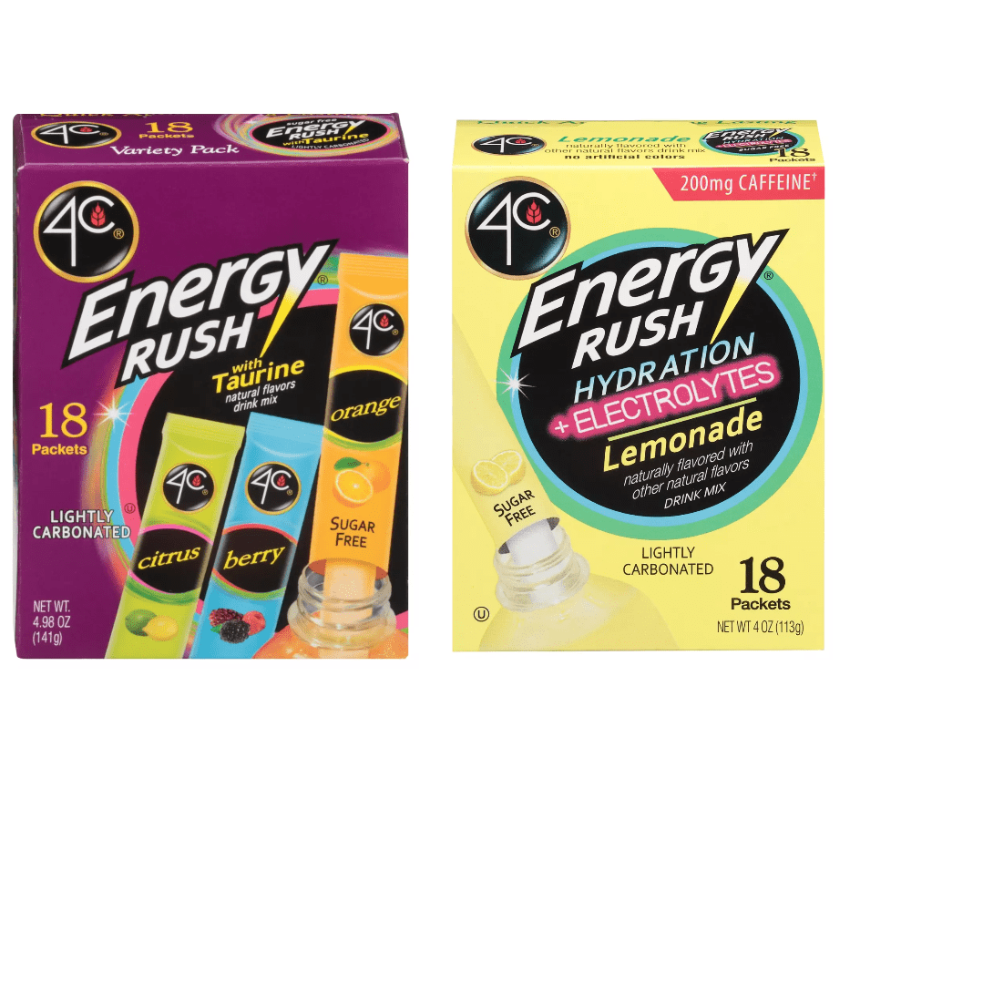 4C Energy Rush with Taurine Totally Light 2 Go Variety Pack, 18 ct 4C ...