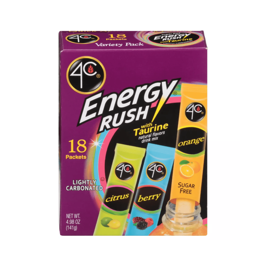 4C Energy Rush with Taurine Totally Light 2 Go Variety Pack, 18 ct pack of 1 - Walmart.com