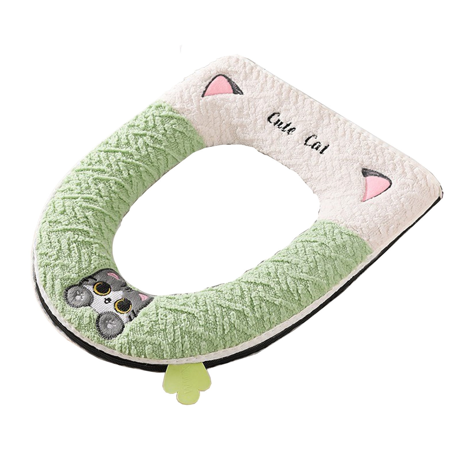 4C Flannel Toilet Seat Cover Cat Design Soft Toilet Seat Cover Zipper ...