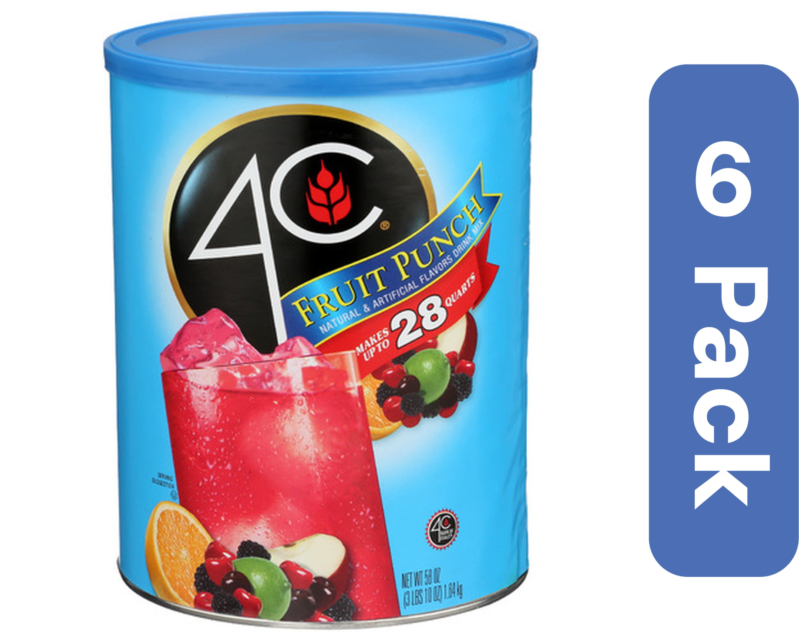 4C Foods Fruit Punch Water Enhancer Mix 58 fl oz (Pack Of 6) - Walmart.com