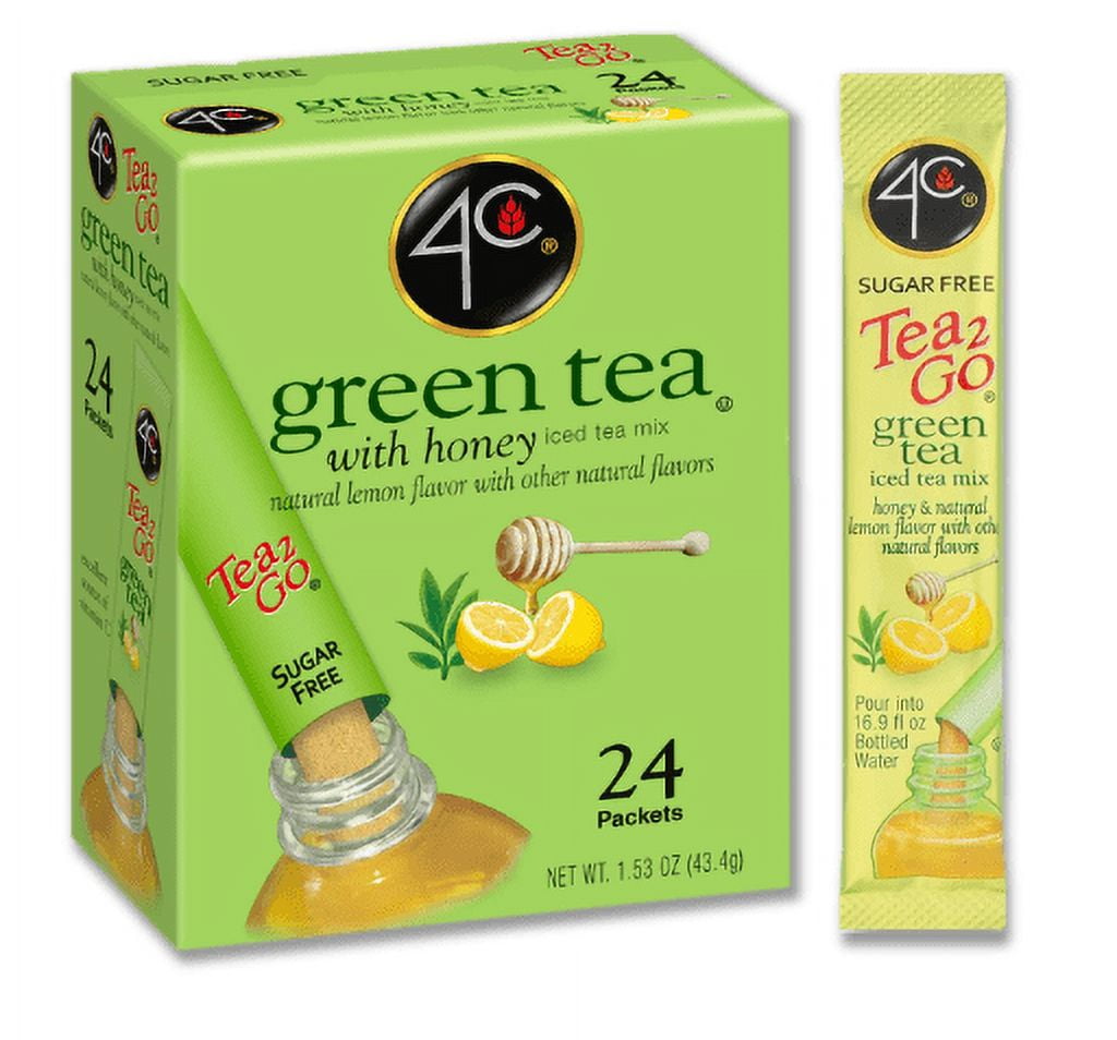 4C Sugar-Free Instant Flavored Green Tea, 24 Count On-the-Go Packets ...