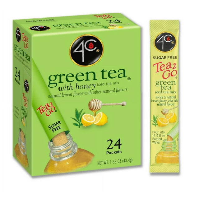 4C Sugar-Free Instant Flavored Green Tea, 24 Count On-the-Go Packets ...