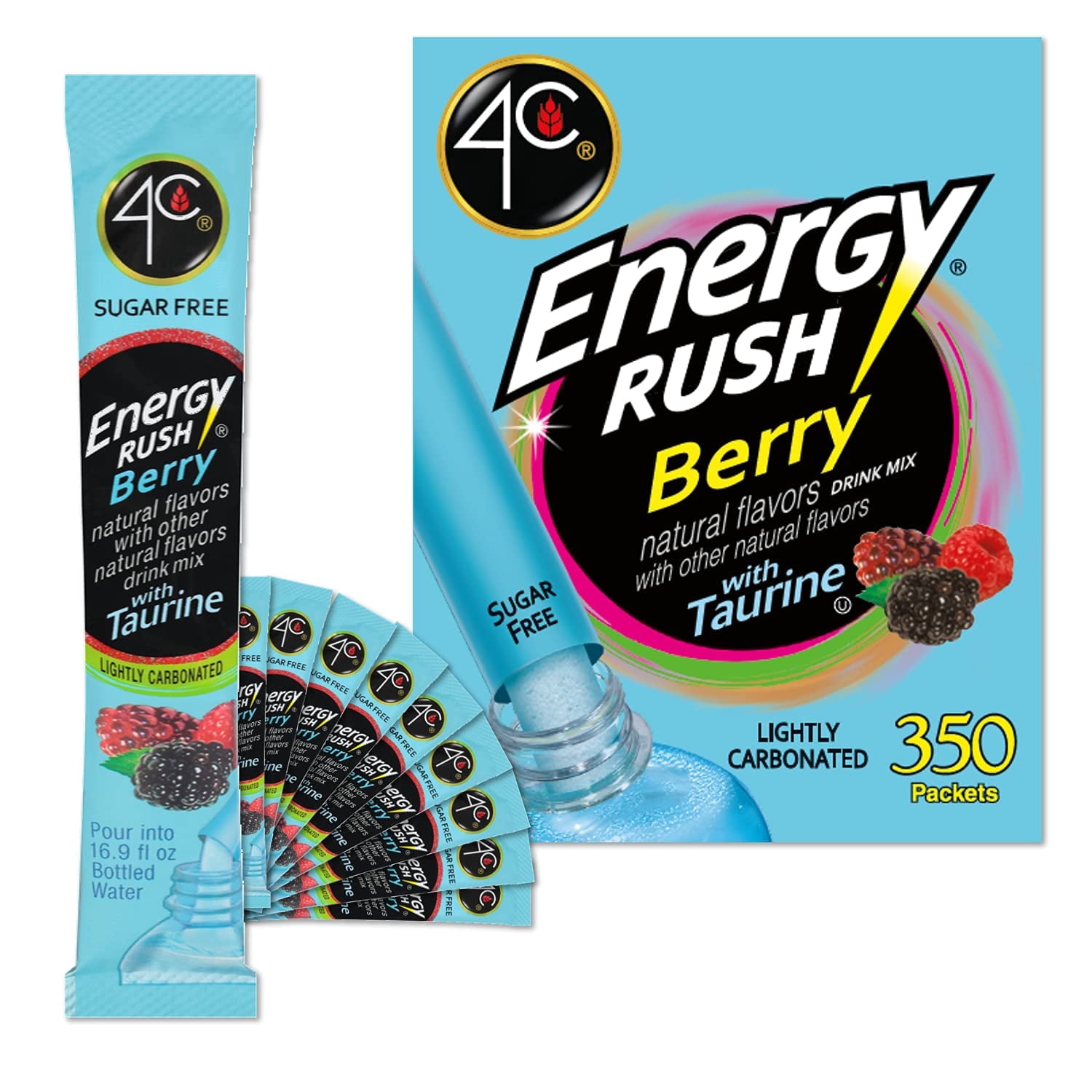 4C Powder Energy Rush Stix, Energy Rush - Berry 350 Count, Bulk Buy ...