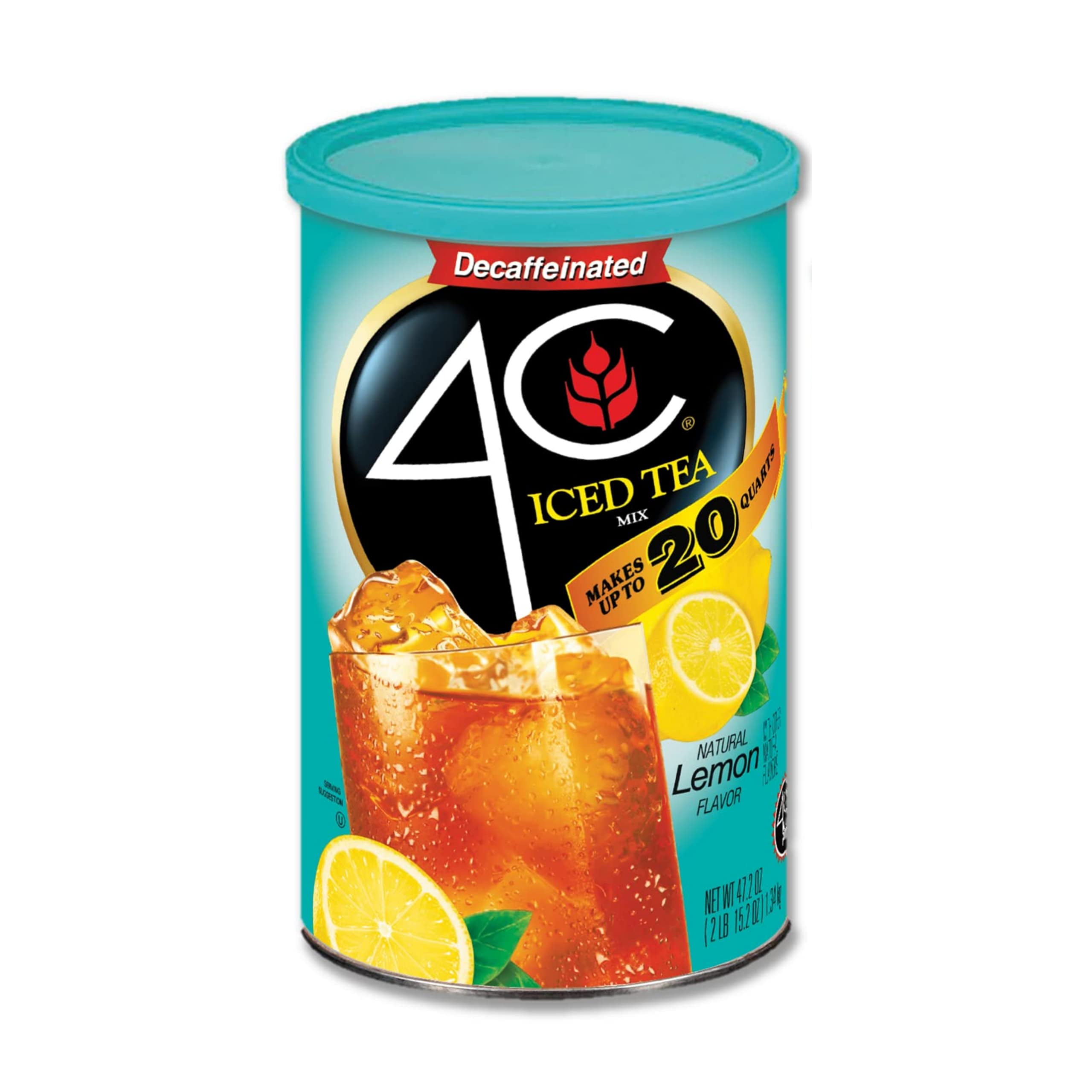 4C Decaffeinated Iced Tea, Powdered Drink Mix 1 Pack, 20 Quarts, Family ...