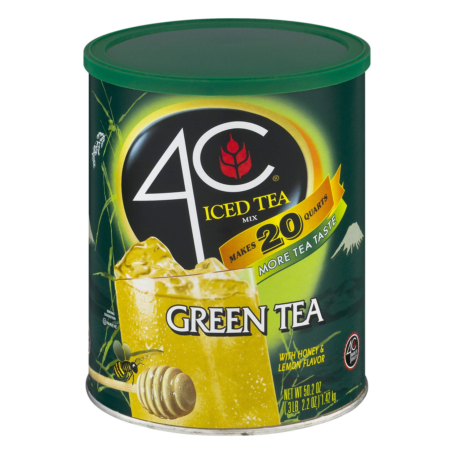 4C Powdered Drink Mix Cannisters, Green Tea, 20 Quarts, Family Sized ...