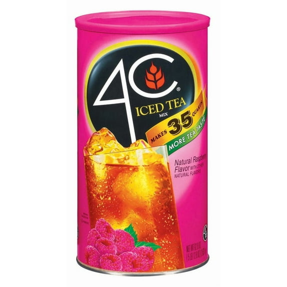 4C Raspberry Iced Tea Mix, 92.8 oz Powdered Drink, Easy to Make ...
