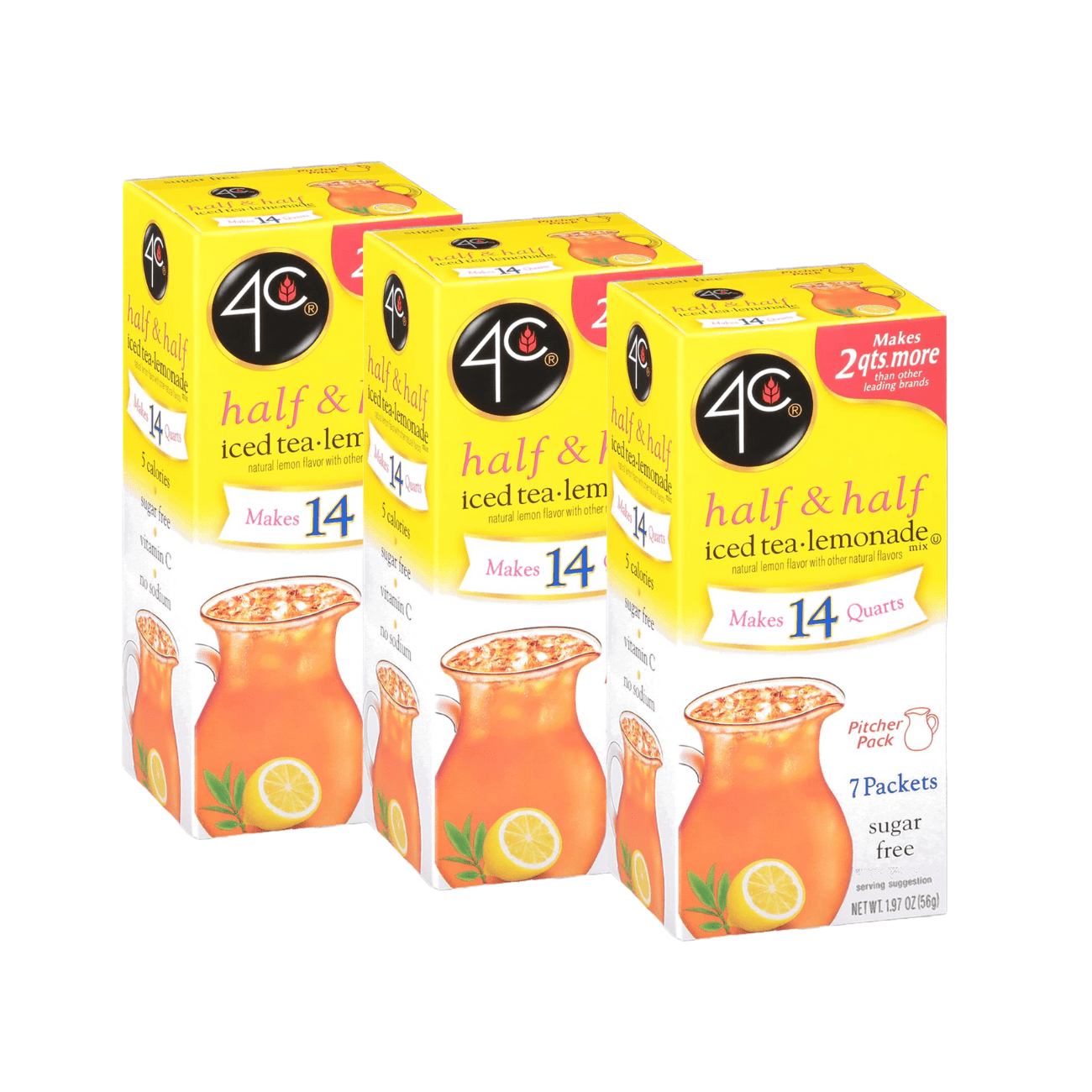 4C Sugar Free Drink Mix Pitcher Pack (7 Packets) Flavor: Half & Half ...