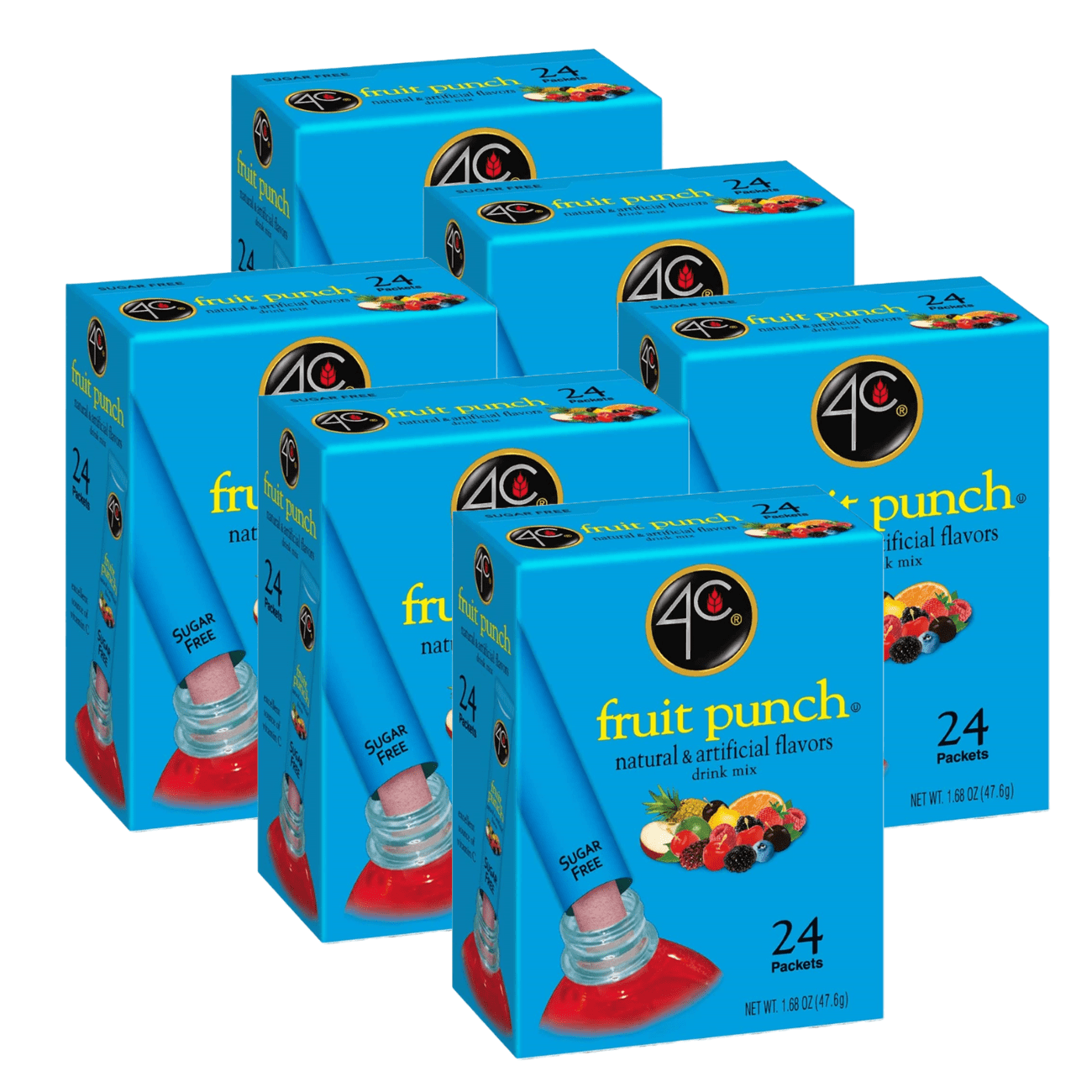 4C Sugar Free Drink Mix Sticks Flavor: Fruit Punch (24 stick box), Size ...