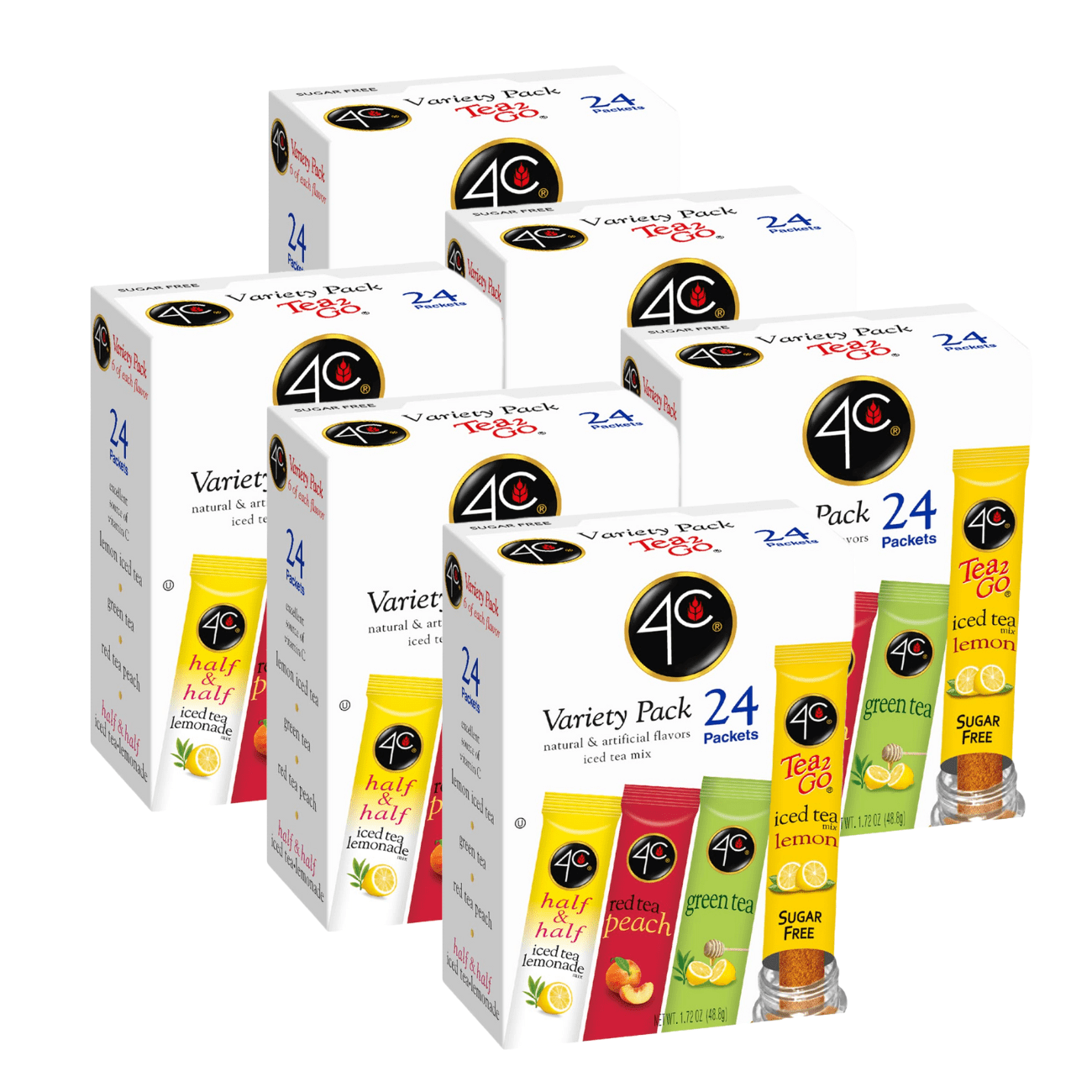 4C Sugar Free Iced Tea Drink Mix Sticks (24 stick box) Size: 6-Pack ...