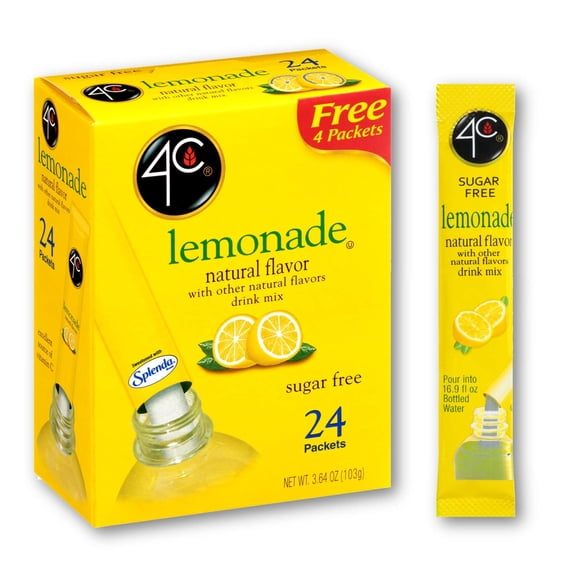 4C Totally Light 2 Go Lemonade, Sugar Free, 20-Count Boxes (Pack Of 3 ...